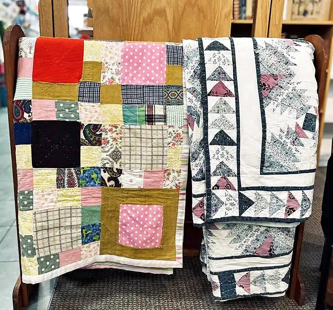 Handcrafted quilts tell stories through fabric and thread. Each patch represents someone's creativity, now waiting for a second chapter in your home.