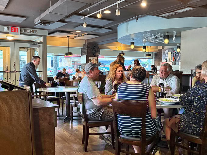 Inside, the bustling dining room hums with conversation and clinking silverware&mdash;the universal soundtrack of good things about to happen to your taste buds.