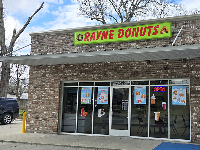 Rayne Donuts serves up morning happiness in a brick building. Their fresh pastries and kolaches make retirement budgets stretch further than your post-donut waistband.