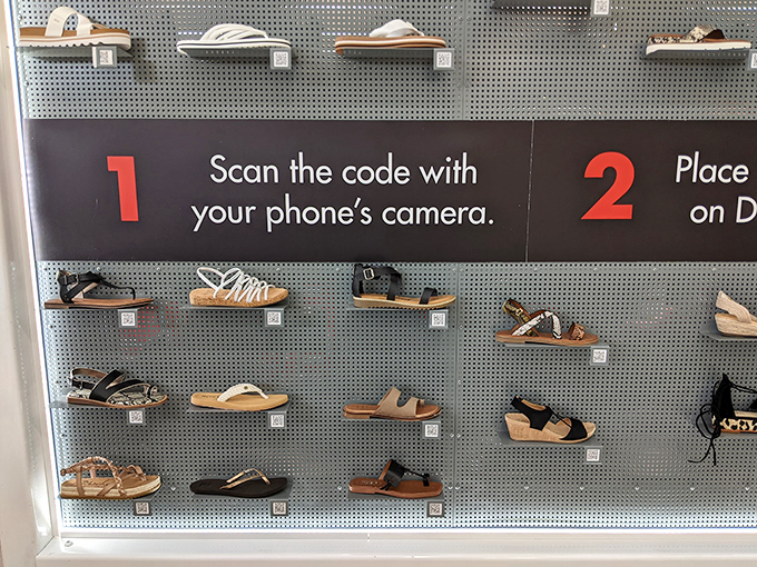 Footwear finds organized with military precision. Who knew secondhand sandals could inspire such shopping strategy?