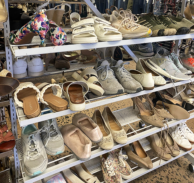 The shoe section &ndash; where Cinderella stories begin daily. One person's castoff stiletto becomes another's perfect fit.