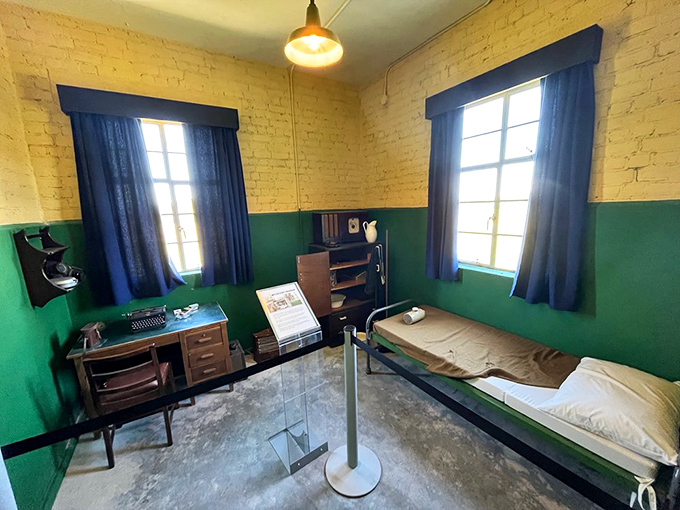 Step back in time in this authentically recreated barracks room, where WWII pilots once rested between dangerous missions.