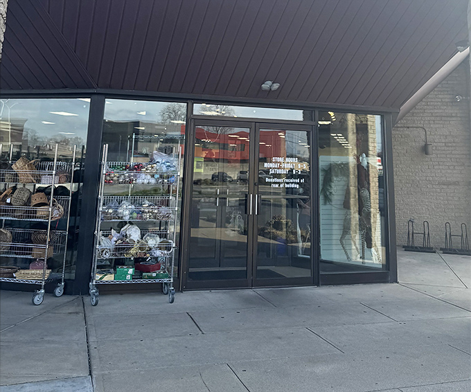 Beyond these doors lies a world where your shopping cart fills up but your credit card doesn't melt down.