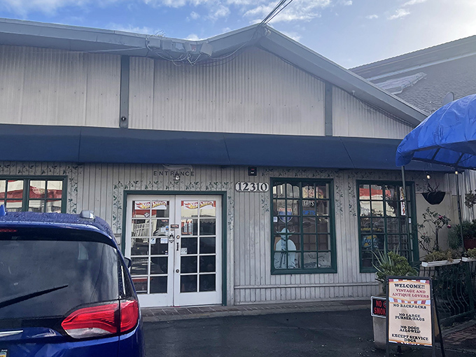 Step through these doors and kiss your afternoon goodbye. Time moves differently in the realm of vintage treasures.