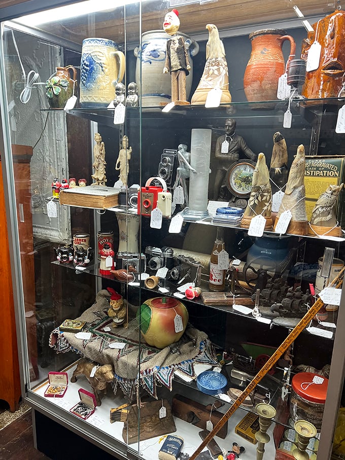 A glass cabinet of curiosities where yesterday's oddities become today's treasures. That constipation advertisement alone is worth the trip.