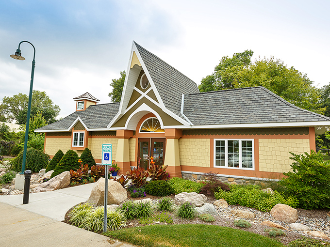 Not your average garden shed! This whimsical visitor center looks like it's waiting for Hobbits to check in.