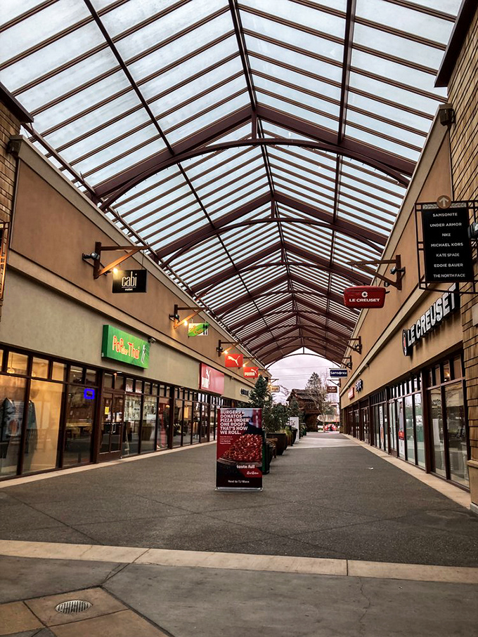 Those covered walkways aren't just pretty &ndash; they're Oregon's answer to keeping your new purchases dry between stores.