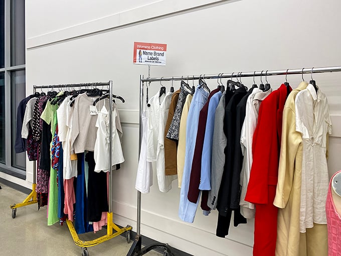 Fashion's second acts hang with dignity on these racks, where yesterday's impulse buys become tomorrow's signature pieces.