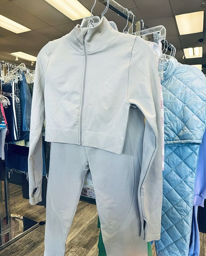 This pristine white tracksuit isn't just clothing&mdash;it's the beginning of someone's "rich mom on a budget" aesthetic revolution.