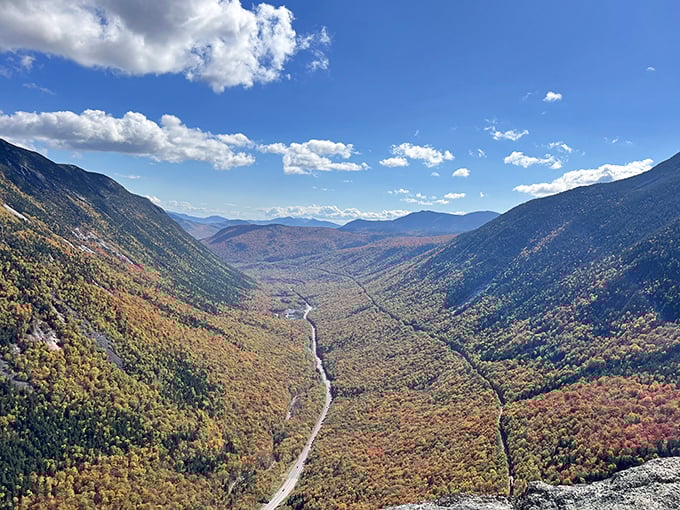 The dramatic valley view from above reveals the true scale of this glacial masterpiece &ndash; Mother Nature showing off her landscaping skills.