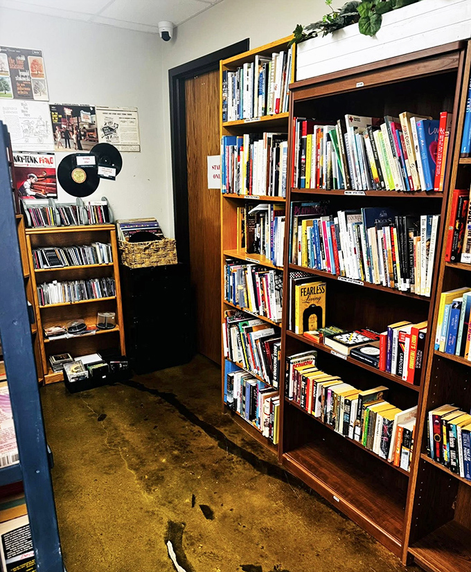 Literary heaven awaits between these wooden shelves. Each book represents someone else's adventure, now waiting for you to turn its pages.