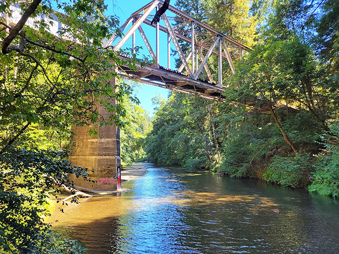 Engineering meets enchantment at this river crossing. The perfect spot to play Poohsticks or contemplate life's currents below.