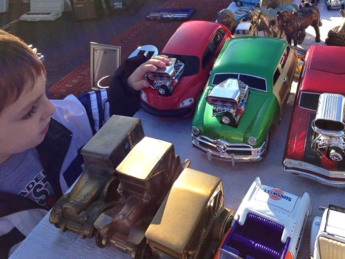 Every collector started somewhere. This miniature car display might spark a lifelong passion in a young treasure hunter's imagination.