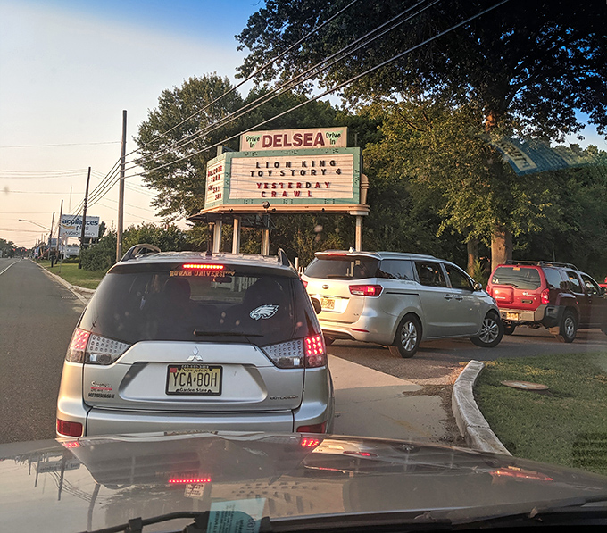 The iconic Delsea marquee announces tonight's double feature. Lion King, Yesterday, and Crawl&mdash;where else can you get this much entertainment for one ticket price?