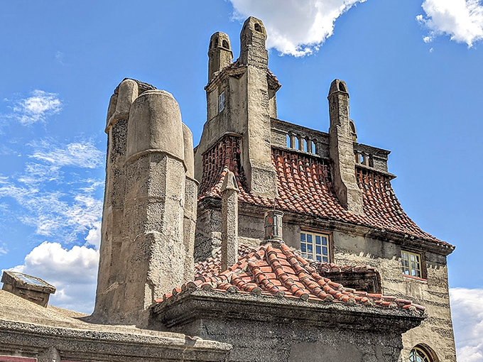 Those aren't medieval chimneys&mdash;they're concrete towers reaching skyward like something from a Wes Anderson film set in Pennsylvania instead of Budapest.