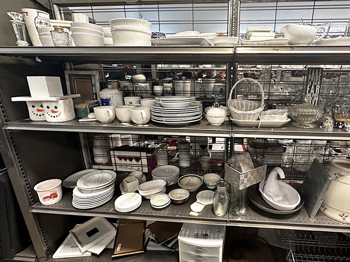 Ceramic wonderland! One person's discarded snowman soup tureen is another's conversation piece at their next dinner party.