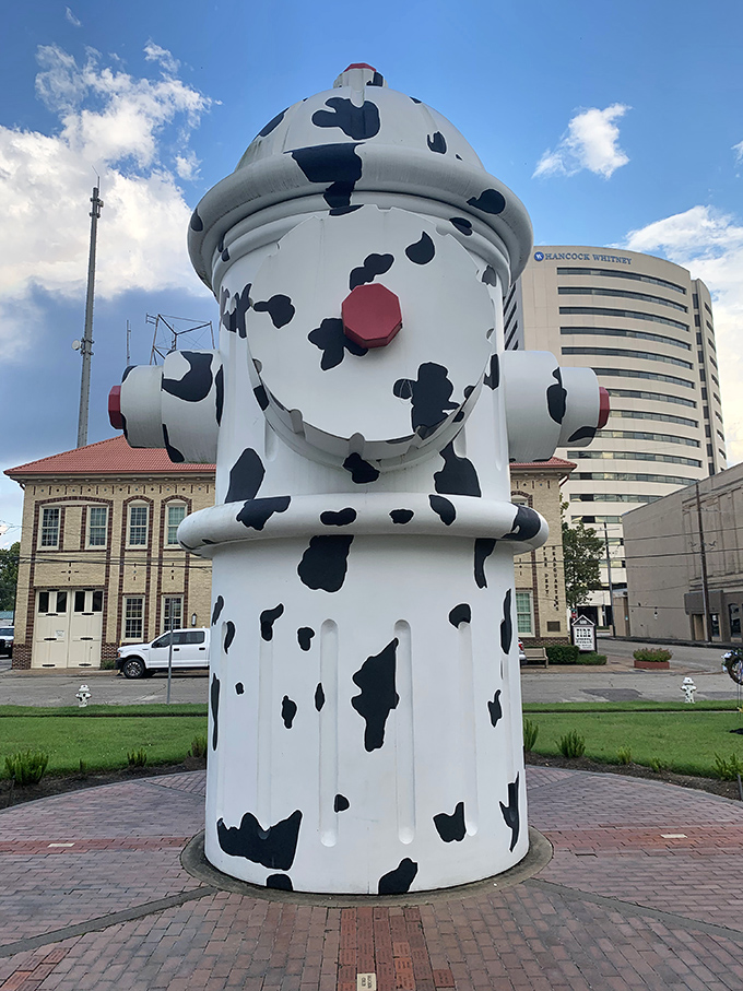 A close-up reveals the impressive scale and whimsical paint job that would make Disney proud.