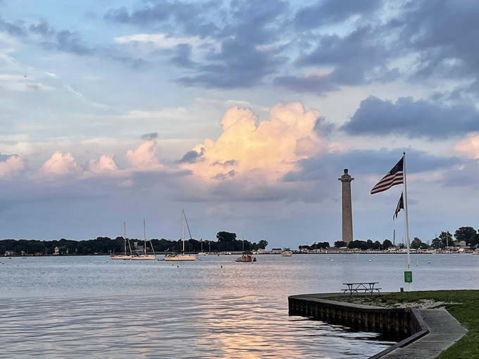 Nature's light show at dusk transforms Oak Point into a watercolor painting. Those clouds aren't just passing by&mdash;they're putting on a performance.