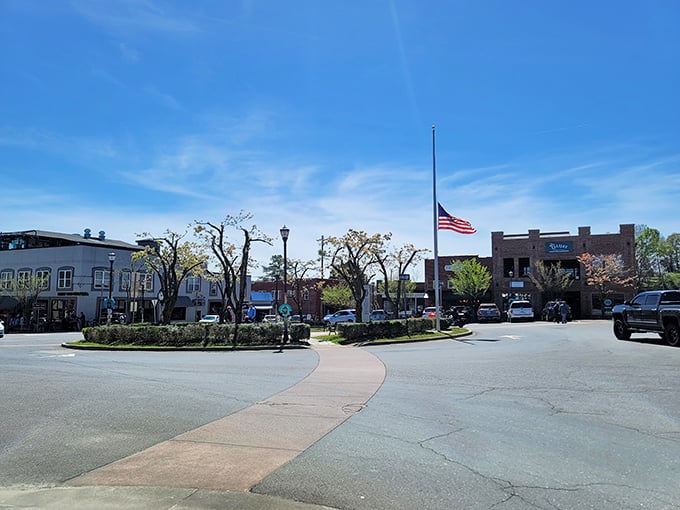 The town square serves as Ellijay's living room, where locals gather to debate important matters like which apple orchard makes the best fritters.