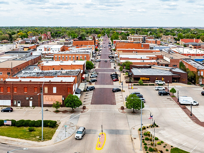 From this bird's-eye view, Lexington reveals itself as a perfectly arranged grid of possibility. Nebraska's version of urban planning at its finest.