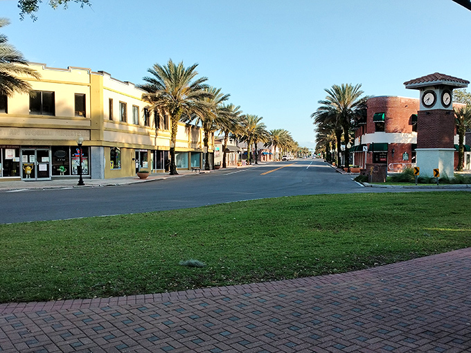 Auburndale's downtown clock tower stands sentinel over colorful storefronts. Like a time machine with better landscaping and significantly fewer paradoxes.