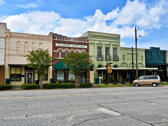 Downtown Dadeville's historic facades tell stories of generations past. These brick sentinels have witnessed a century of community life while maintaining their small-town dignity.