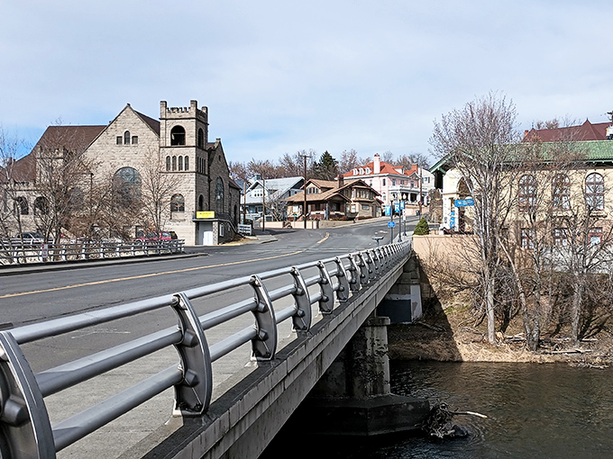 The bridge over the Umatilla River serves as Pendleton's welcome mat, inviting visitors into a downtown that balances preservation with practicality.