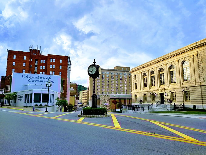 The heart of downtown features a classic town clock, where time seems to move at a more civilized pace than in the big-city rat race.