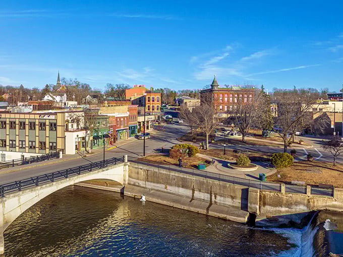 From this vantage point, Northfield unfolds like a storybook town, with the Cannon River providing nature's soundtrack to the bustling downtown scene.