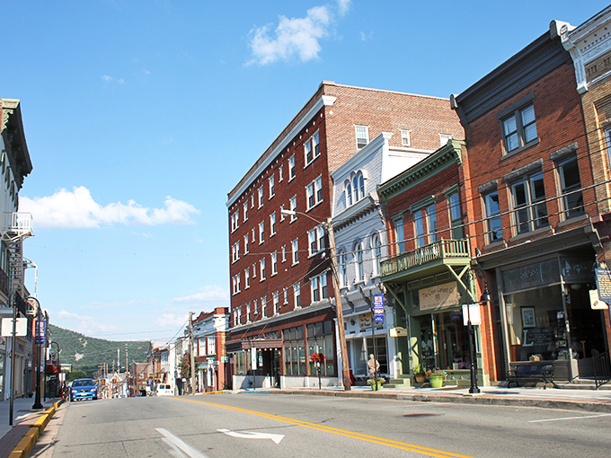 Downtown Bedford's colorful facades stand like well-preserved sentinels of small-town America, where architectural character trumps cookie-cutter development.