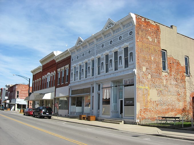 Downtown's historic buildings stand proud, their original storefronts refusing to bow to chain store pressure.