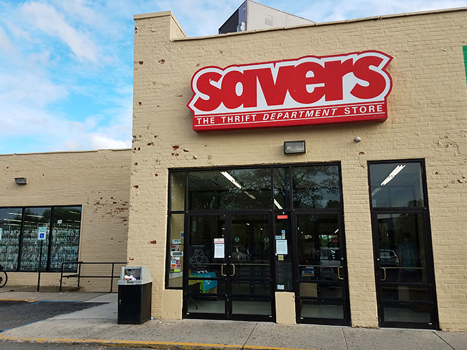 The entrance beckons with promise – behind these doors lie countless treasures waiting for their second chance at usefulness.