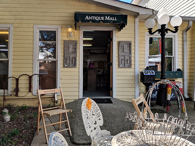 Step through these doors and prepare to time-travel. The "Antique Mall" sign might as well read "Portal to the Past."