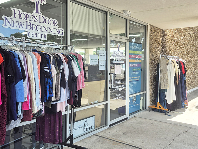 Outside displays offer a sneak preview of possibilities. That perfect summer dress might be waiting just beyond those glass doors, beckoning like an old friend.