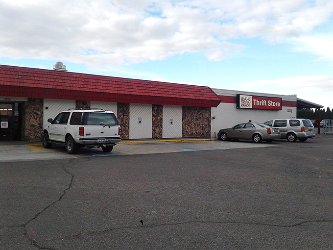 Blue skies frame this unassuming exterior, where behind those stone-accented walls lie thousands of potential discoveries waiting to be unearthed.