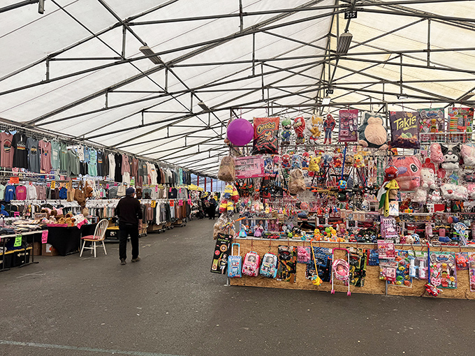 Step into this covered marketplace wonderland where toys, clothes, and trinkets create a retail therapy session that's cheaper than an actual therapist.