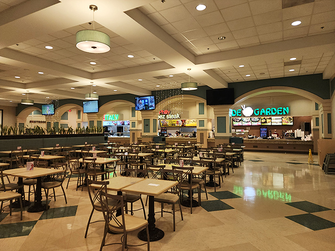Not your average mall food court! This elegant dining space offers a moment of respite between shopping conquests.