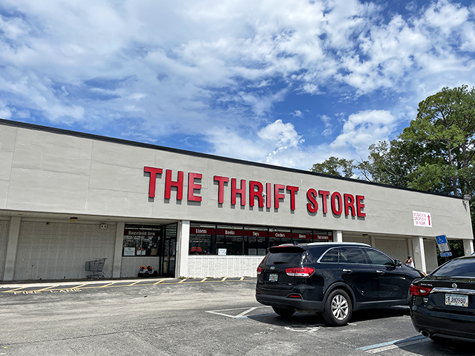 Under Jacksonville's brilliant blue skies, The Thrift Store stands ready for another day of reuniting forgotten treasures with their next caretakers. 
