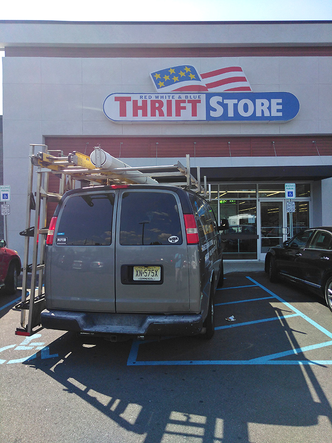 That patriotic sign isn't just decoration&mdash;it's a beacon calling to savvy shoppers everywhere. Like the Bat-Signal, but for people who love a good deal.