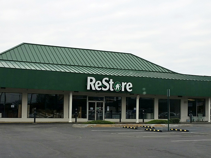 From this angle, you can almost hear the building whispering, "Come inside, I've got secrets from someone else's renovation to share with you."