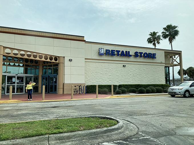 Palm trees frame this retail wonderland like nature's exclamation points, as if to say, "Yes, Florida has beaches, but have you seen our secondhand shopping?"