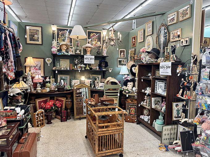 Step into this vendor's booth and suddenly you're playing a real-life version of "I Spy" with your grandmother's cherished possessions.