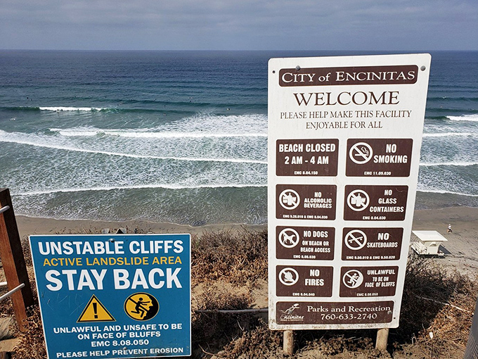 Fair warning: the cliffs here are actively reshaping themselves, so respect the signage and keep your distance, friend.