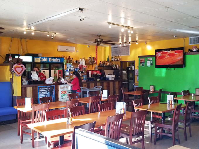 Vibrant yellow and green walls create the perfect backdrop for culinary adventures&mdash;like stepping into a Mexican home where the food, not the decor, is the star.