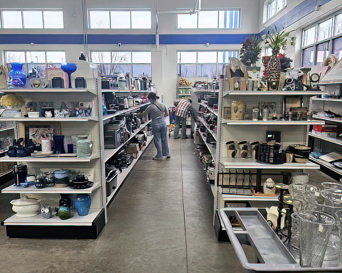 Aisles that stretch toward retail infinity, where shoppers become archaeologists of everyday life, unearthing yesterday's treasures at tomorrow's prices.