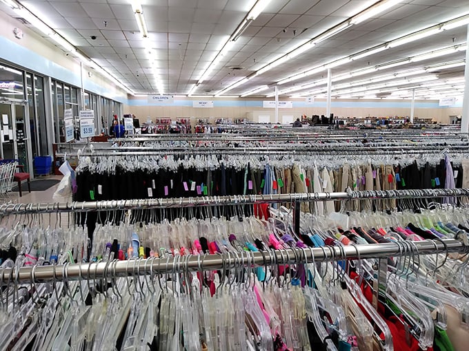Rows stretching to infinity make you wonder if you've accidentally wandered into a clothing warehouse wonderland.