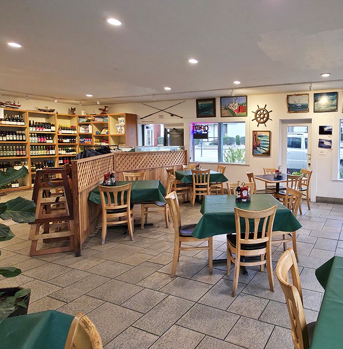 No white tablecloths here, just honest seafood in a setting that feels like a fisherman's living room. Those green tablecloths have witnessed countless seafood epiphanies.