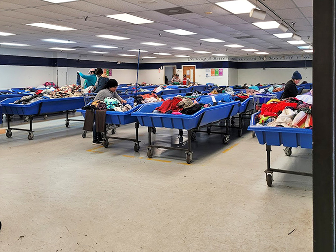 Blue bins as far as the eye can see&mdash;each one a potential goldmine of discoveries waiting for the right explorer.