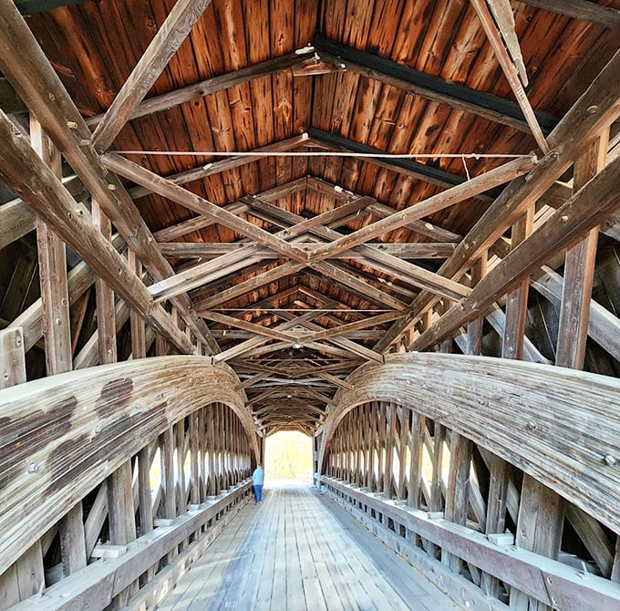 Looking down this wooden tunnel is like peering through a telescope into America's past. The craftsmanship speaks volumes without saying a word.