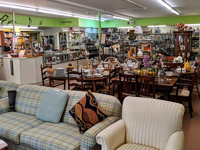 The furniture showroom feels like your eccentric aunt's living room&mdash;if she had impeccable taste and an addiction to estate sales.